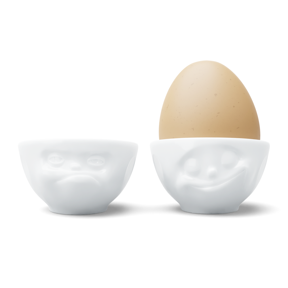 Eierbecher-Set Nr. 3 Glücklich & Hmpff! in weiß - 58Products